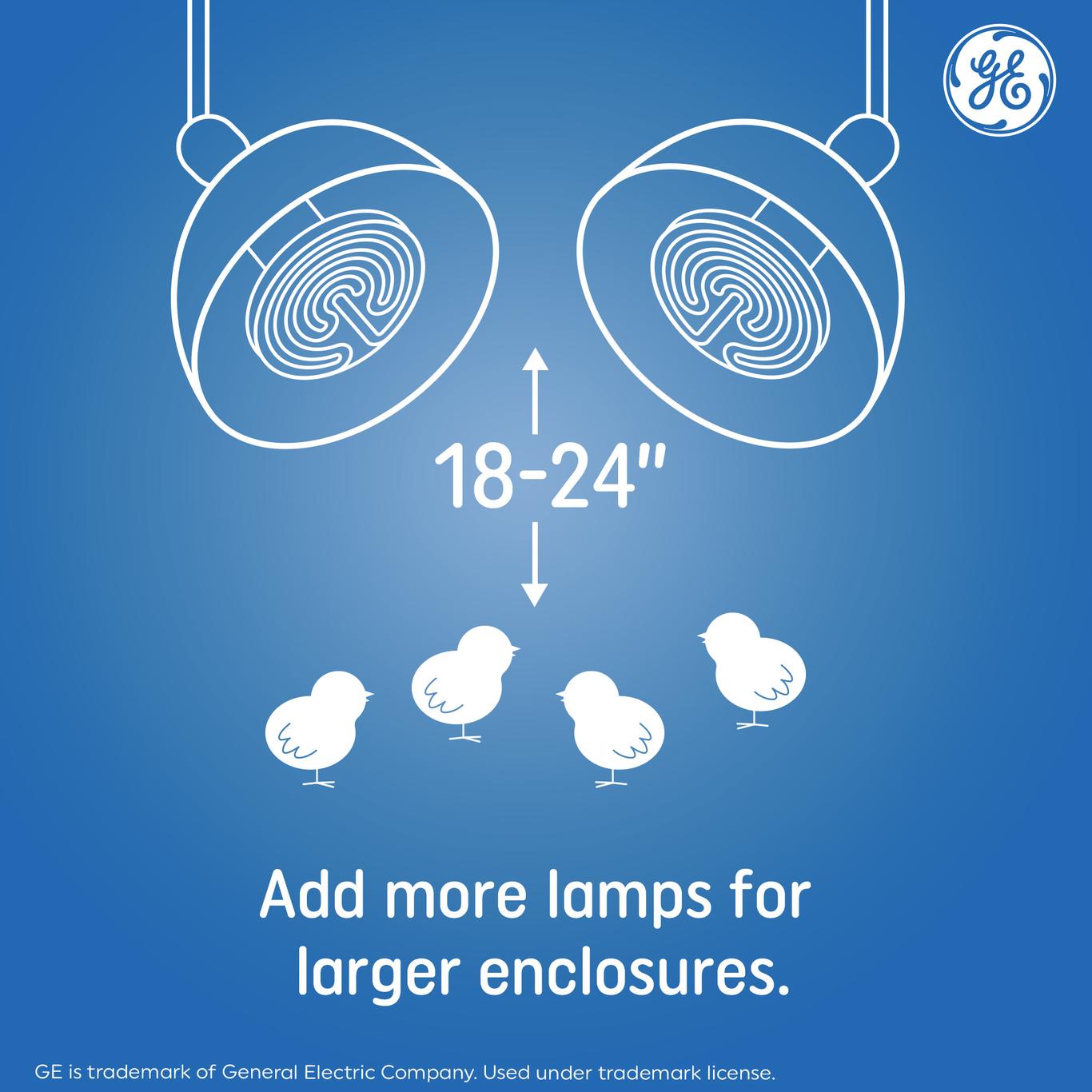GE Ceramic Heat Lamp, 100 Watts, Animal Heat Emitter Bulb, Chick Heat ...