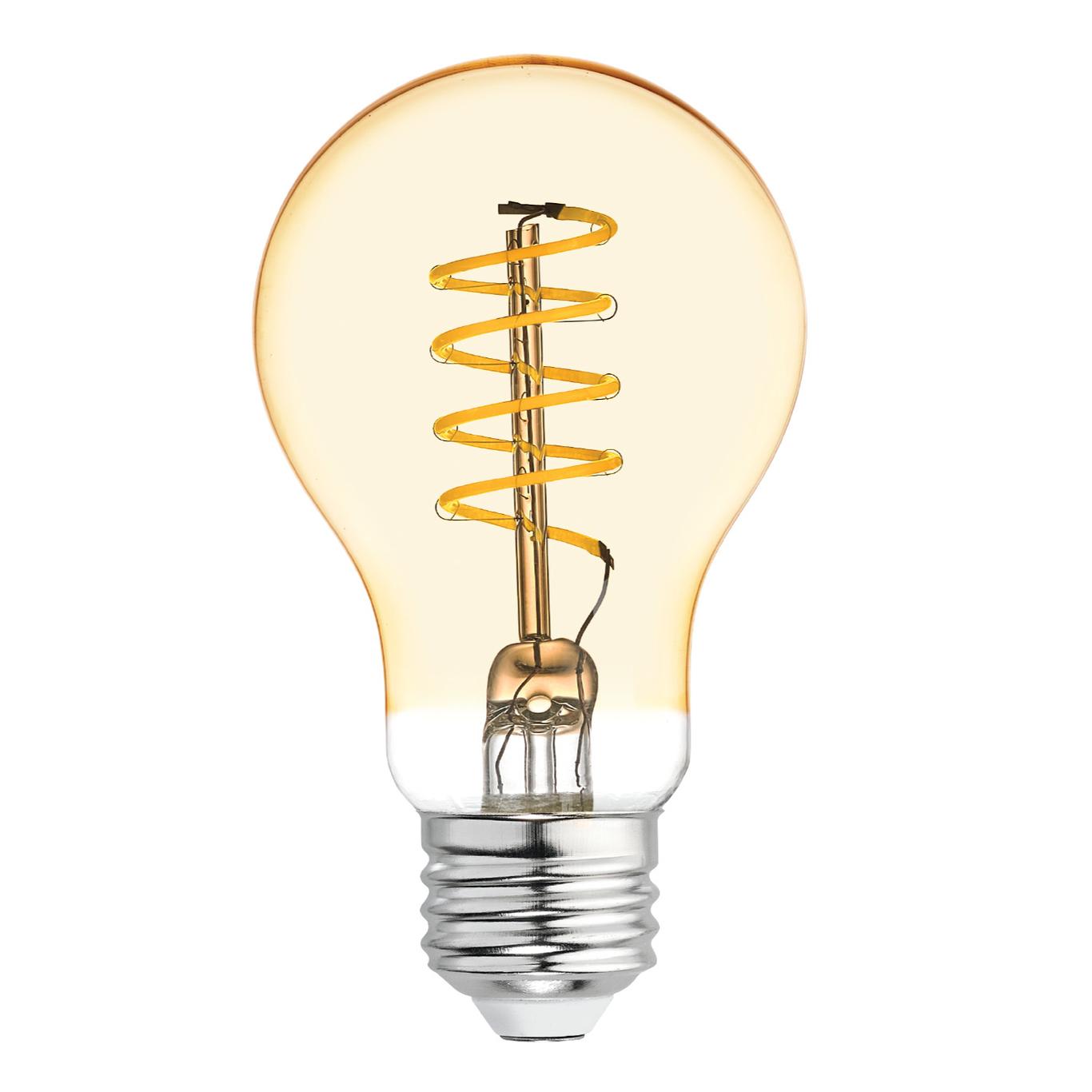 GE Vintage Style A19 LED Light Bulb, Amber Glass, 60 Watt Replacement