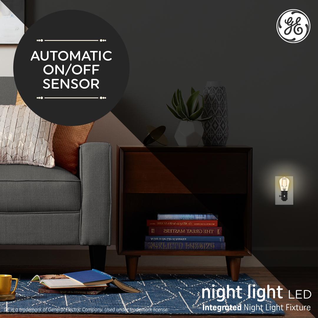 GE Night Light Vintage LED Warm Candlelight Decorative S14 Plug-in ...