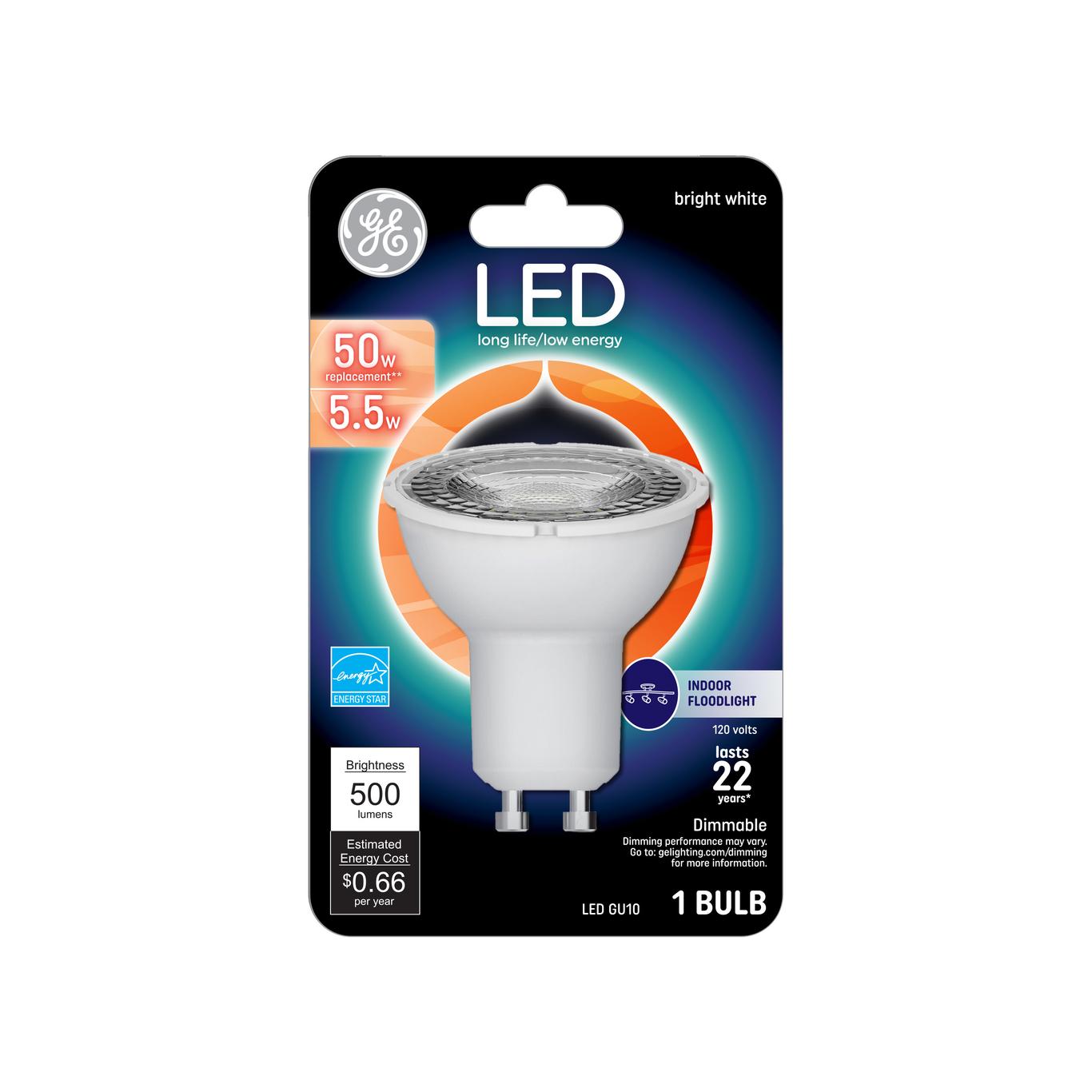 GE Classic LED 50 Watt Replacement, Bright White, MR16 Indoor ...