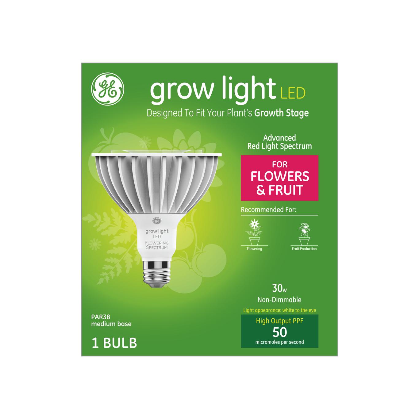 GE LED Grow Lights for Fruits & Flowers | PAR38 Bulbs (1-Pack)
