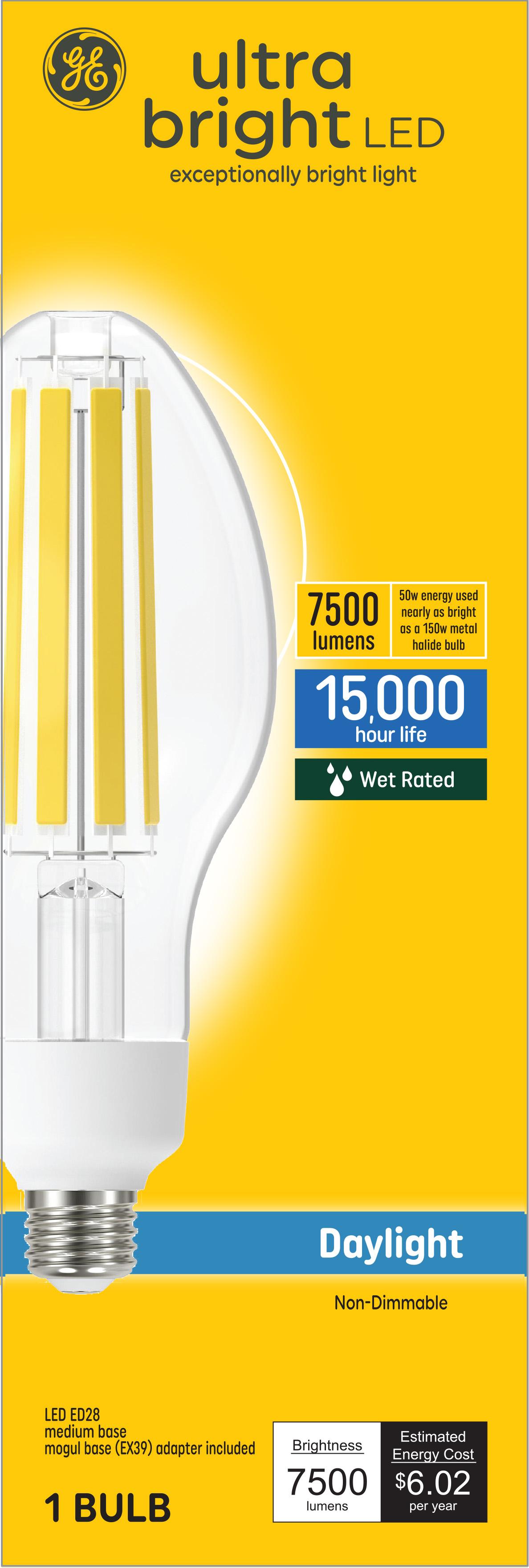 GE Ultra Bright LED 400 Watt Replacement, Daylight, ED28 HID Bulb (1 Pack)
