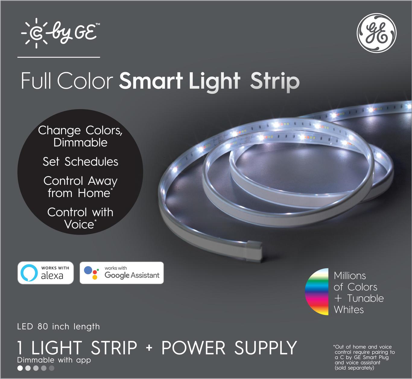 GE Cync Smart LED Light Strip, Color Changing Smart WiFi Light, 80in ...