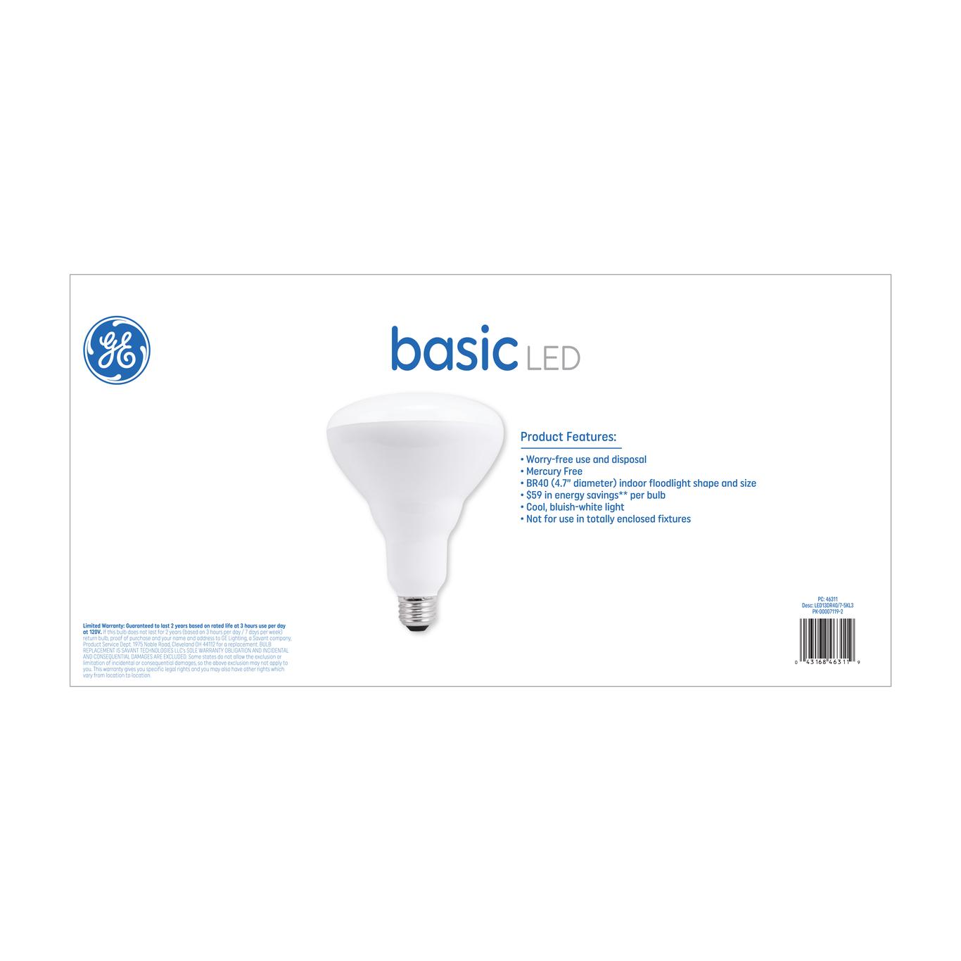 GE Basic LED 85 Watt Replacement, Daylight, BR40 Indoor Floodlight ...