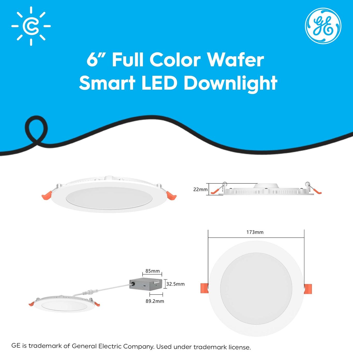 Cync Reveal HD+ Smart LED Wafer Lights, 6-Inch (1-Pack)