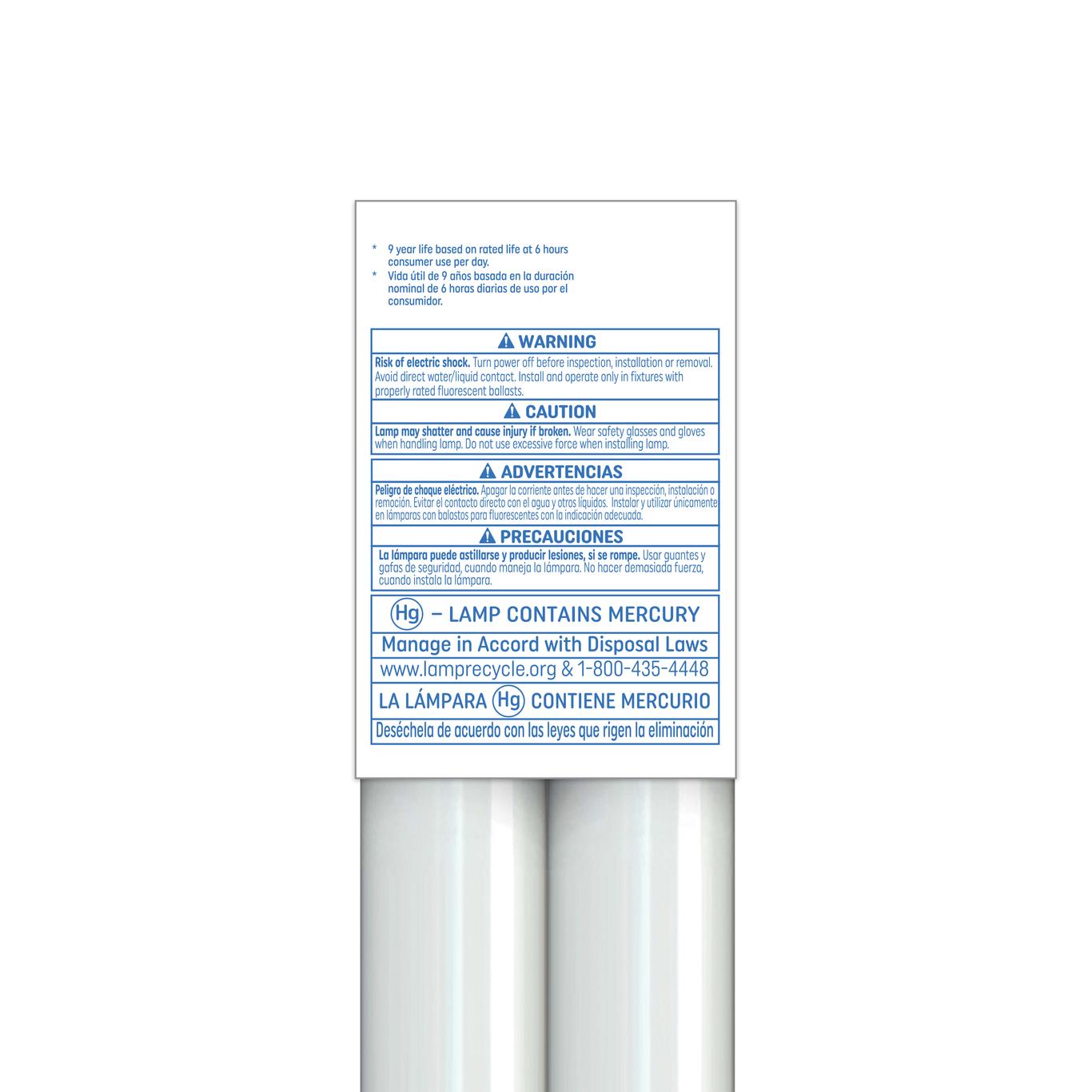 GE Daylight 40 Watt 48 Inch T12 G13 Base Fluorescent Tube 2 Pack
