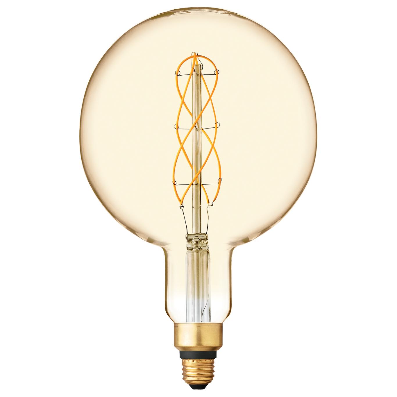 GE Vintage G63 LED Light Bulb, Large Globe Light Bulb, Amber Glass, 40 ...