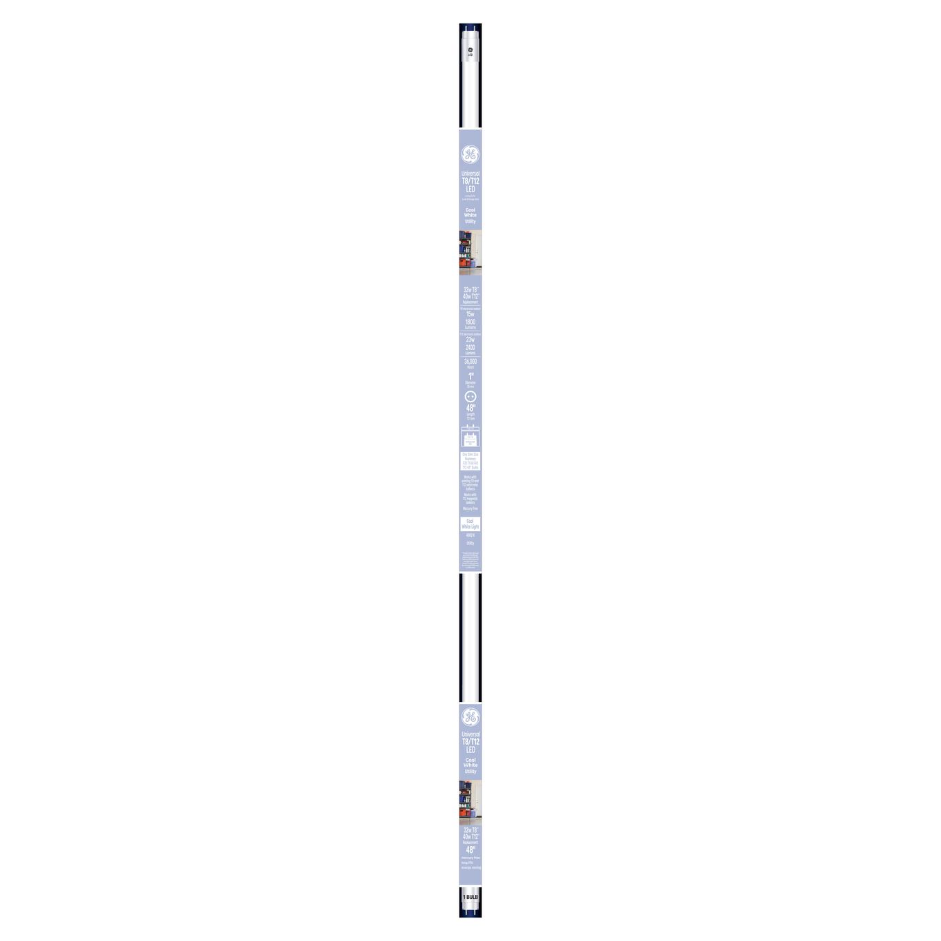 GE LED Light Bulb, Universal T8/T12 LED Tube Light, Cool White, 48in ...