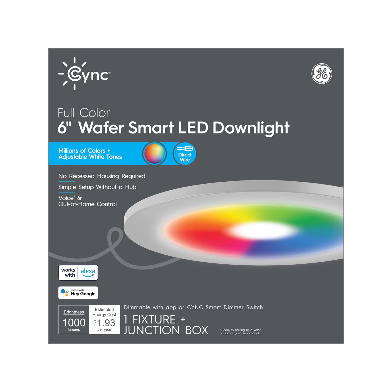 Cync Smart LED Downlight | Color Changing Wafer Light (1-Pack)