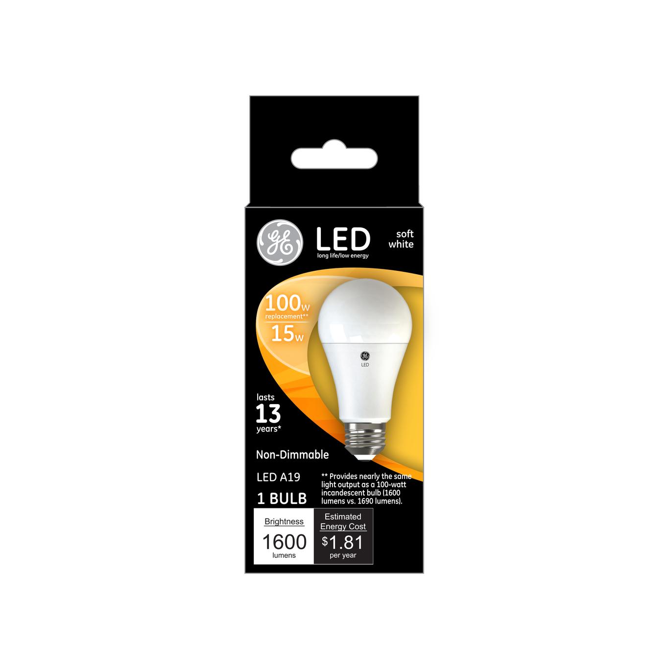 GE Classic LED 100 Watt Replacement, Soft White, A19+ General Purpose ...