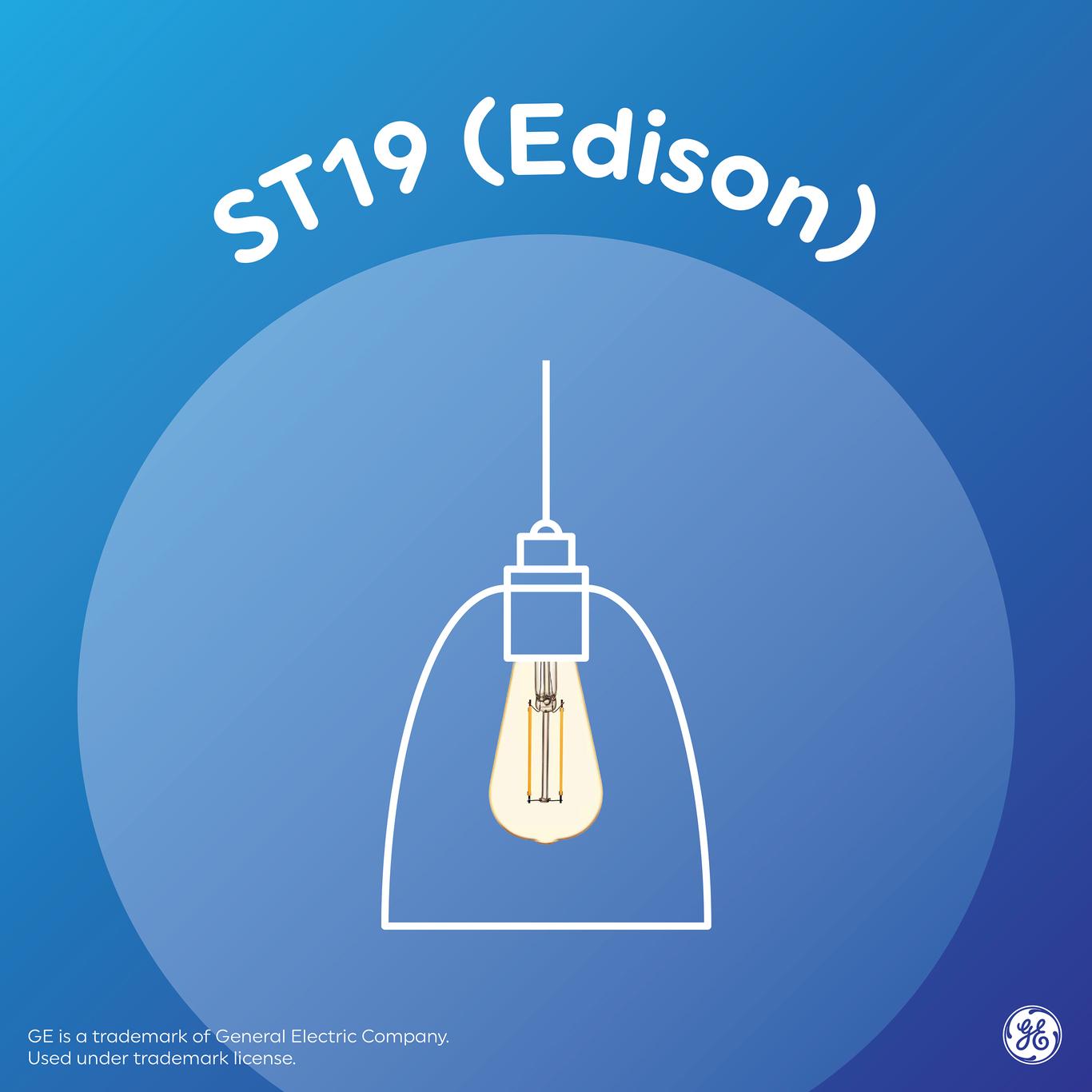 GE Classic LED 60 Watt Replacement, Bright White, ST19 Edison Bulbs (4 ...