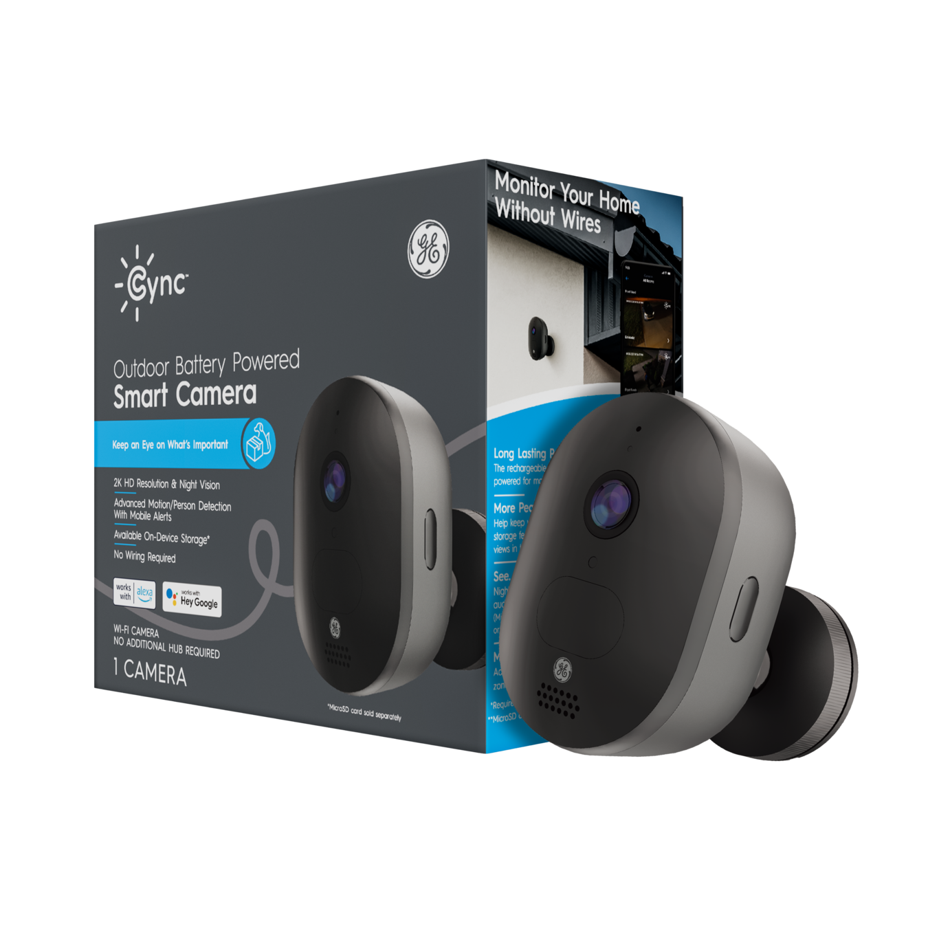 GE Cync Outdoor Smart Camera, Security Camera with HD Resolution ...