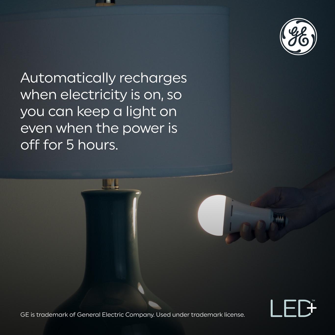 GE LED+ Battery Backup A21 LED Light Bulbs with Built-in Flashlight