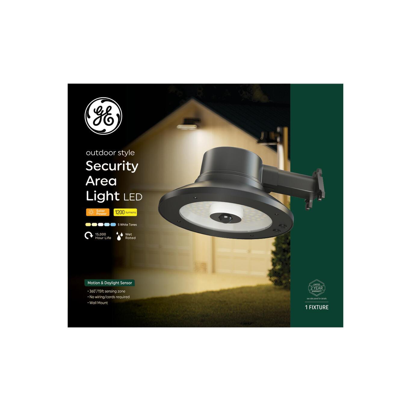 GE Outdoor Security Area Light, Motion & Dusk to Dawn Sensor, Solar ...