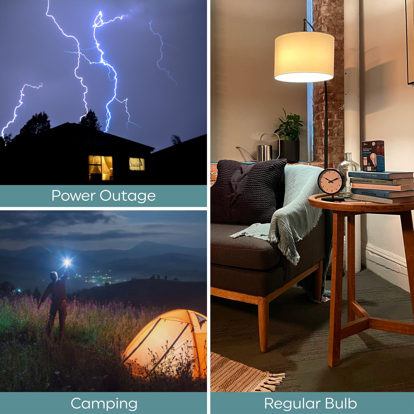 GE LED+ Battery Backup A21 LED Light Bulbs with Built-in Flashlight