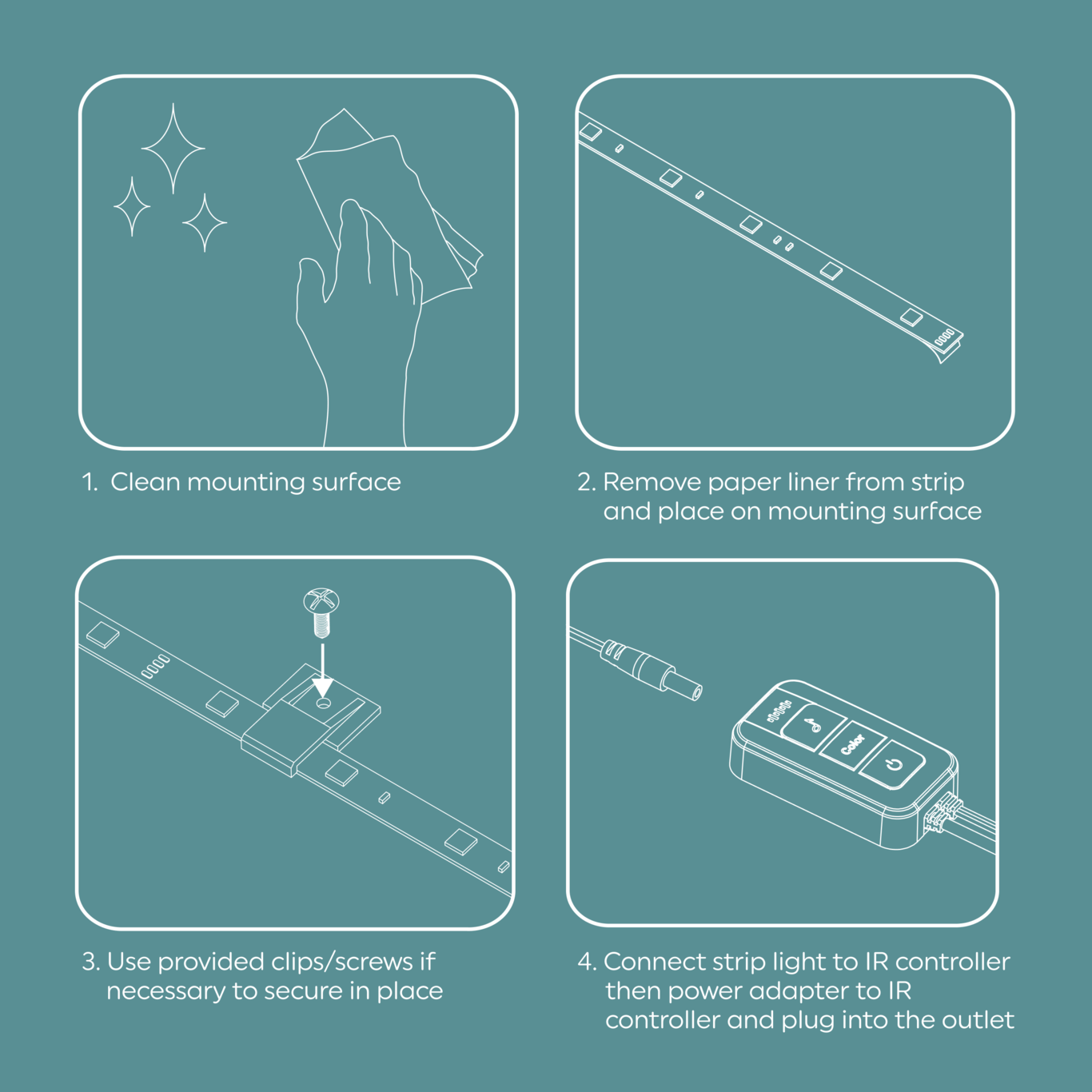 GE LED+ Full Color Strip Light | 16ft LED Light Strip With Remote (1-Pack)