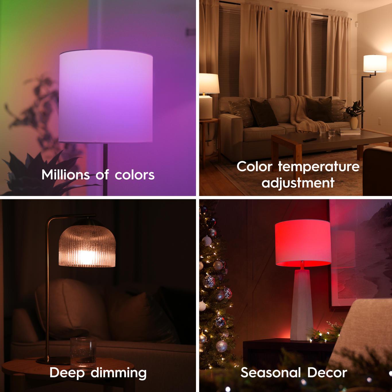 GE Cync Direct Connect A21 Smart LED Light Bulb, Color Changing Smart ...