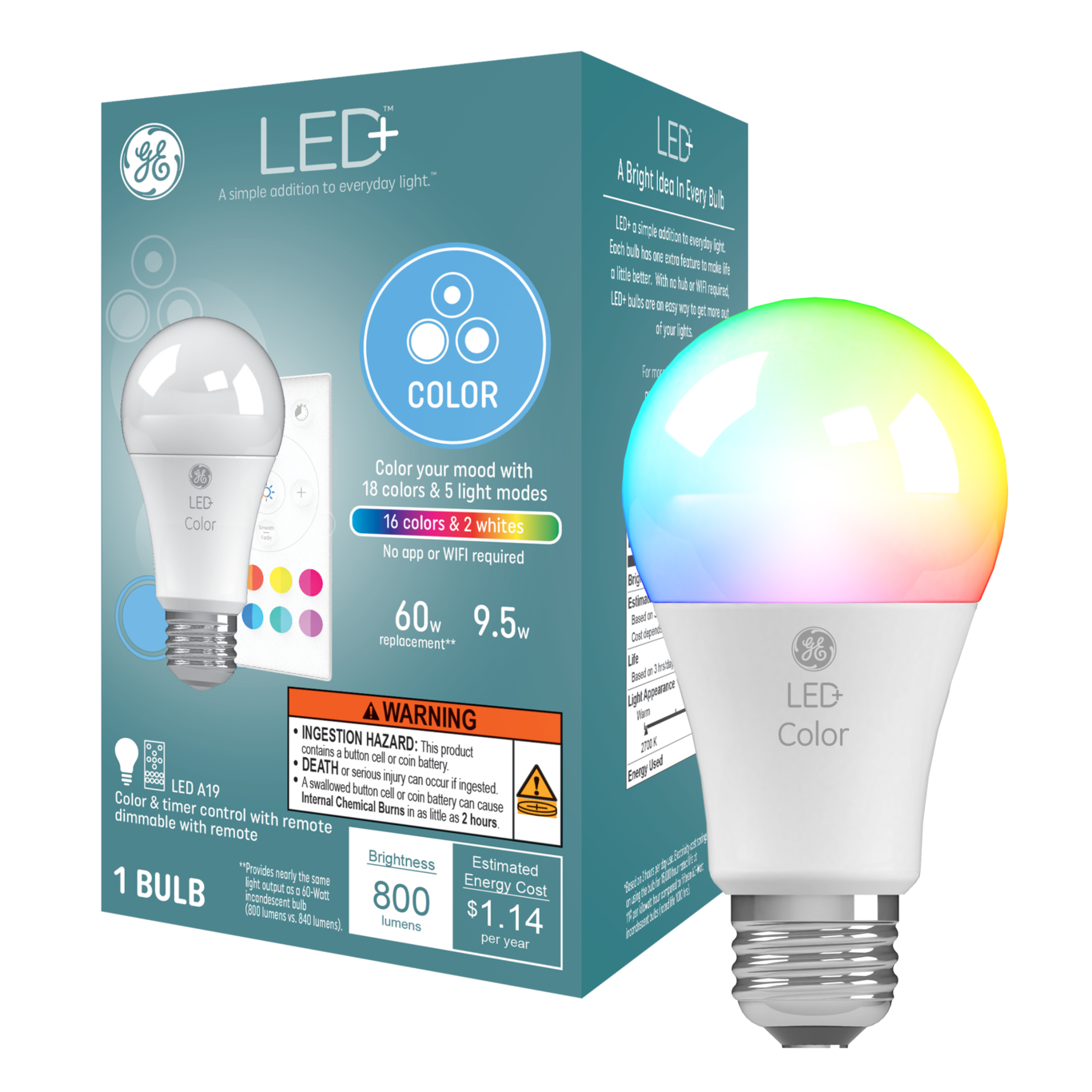 GE LED+ Color-Changing Light Bulbs | A19 Bulbs