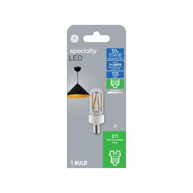 GE Specialty LED Light Bulb, T4 Light, 50 Watt Replacement, E11 Mini ...