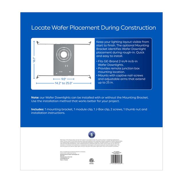GE Wafer Downlight Mounting Bracket, Compatible with 2, 4, & 6in Wafer ...