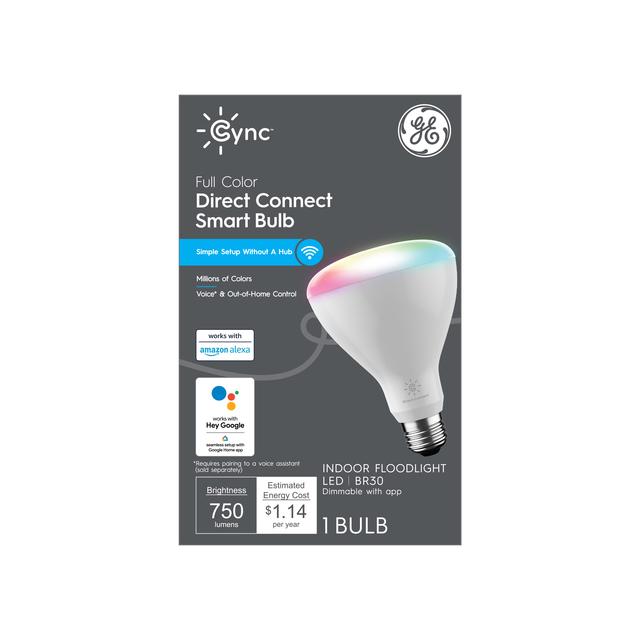 GE Cync BR30 Smart LED Light Bulbs, Color Changing Smart WiFi Lights ...