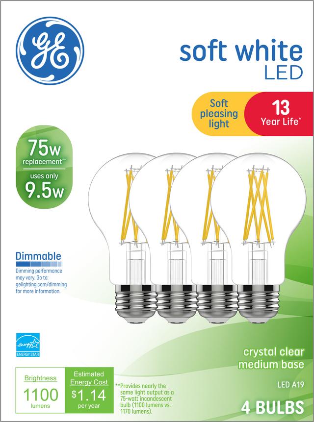 GE Classic LED 75 Watt Replacement, Soft White, A19 General Purpose ...