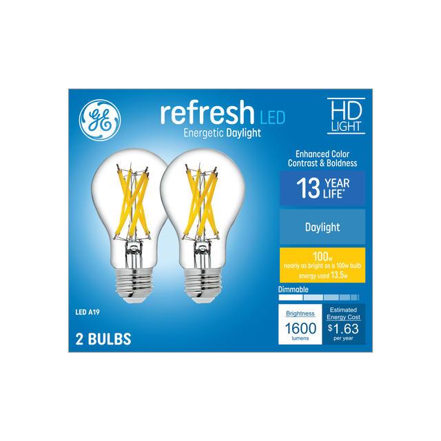 GE Refresh HD LED 100 Watt Replacement, Daylight, A19 General Purpose ...