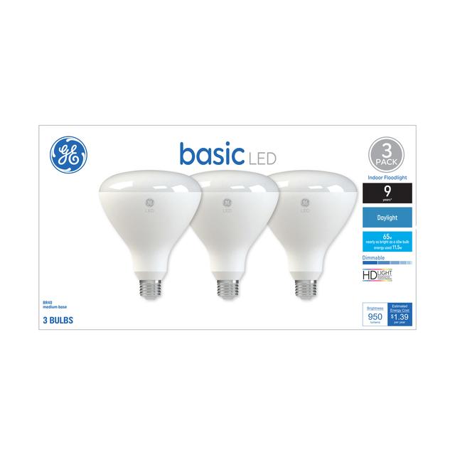 GE Basic LED 65 Watt Replacement, Daylight, BR40 Indoor Floodlight ...