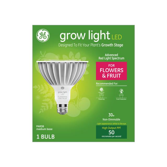 GE LED Grow Lights for Fruits & Flowers | PAR38 Bulbs (1-Pack)