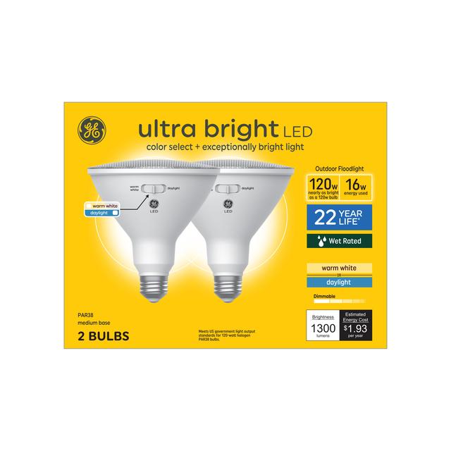 GE Ultra Bright LED 120 Watt Replacement, Warm White, PAR38 Outdoor ...