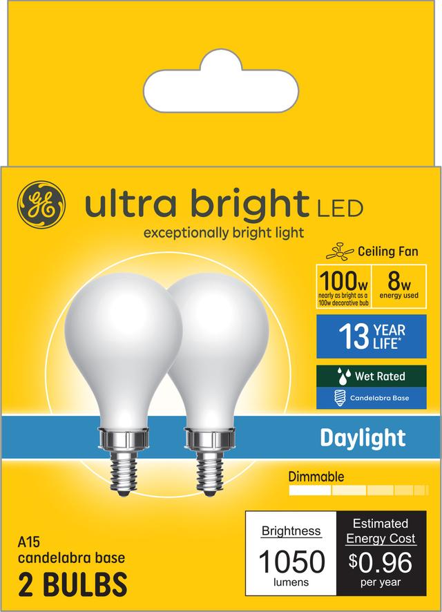 GE Ultra Bright LED 100 Watt Replacement, Daylight, A15 Ceiling Fan ...