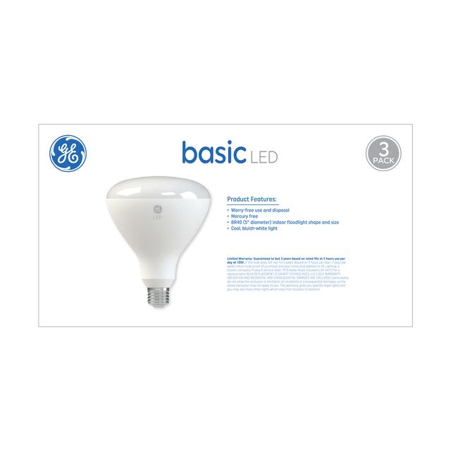 GE Basic LED 65 Watt Replacement, Daylight, BR40 Indoor Floodlight ...