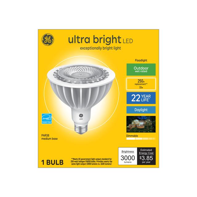 GE Ultra Bright LED 250 Watt Replacement, Daylight, PAR38 Outdoor ...