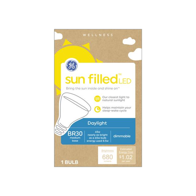 GE Sun Filled LED 65 Watt Replacement, Daylight, BR30 Indoor Floodlight ...