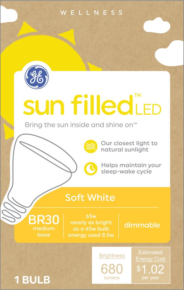 GE Sun Filled LED 65 Watt Replacement, Soft White, BR30 Indoor ...