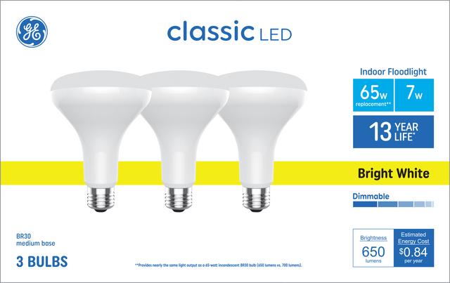 GE Classic LED 65 Watt Replacement, Bright White, BR30 Indoor ...