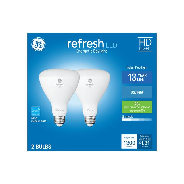 GE Refresh HD LED 90 Watt Replacement, Daylight, BR30 Indoor Floodlight ... GE Refresh HD LED 90 Watt Replacement, Daylight, BR30 Indoor Floodlight ...