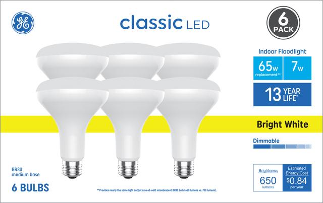 GE Classic LED 65 Watt Replacement, Bright White, BR30 Indoor ...