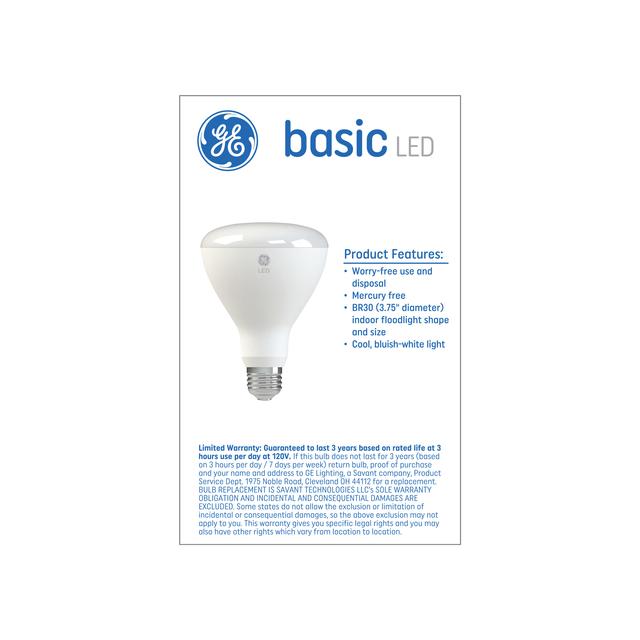 GE Basic LED 65 Watt Replacement, Daylight, BR30 Indoor Floodlight ...