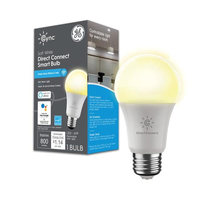GE Cync A19 Smart LED Light Bulb, Soft White WiFi Light, Works with ...