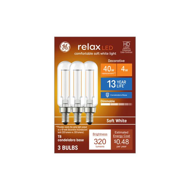 GE Relax HD T8 LED Light Bulbs, Tube Lights, 40 Watt Replacement, Soft ... GE Relax HD T8 LED Light Bulbs, Tube Lights, 40 Watt Replacement, Soft ...