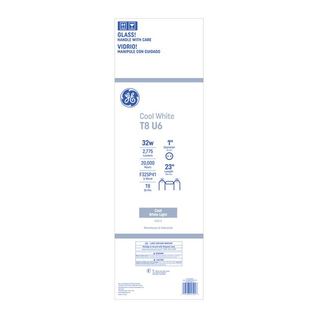 GE Cool White 32 Watt 22.99 Inch T8 2G13 Base Fluorescent Tube 1 Pack