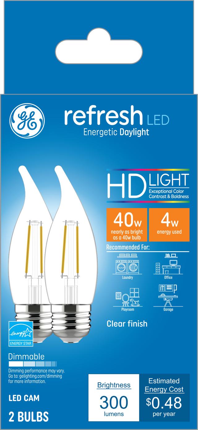 GE Refresh HD LED 40 Watt Replacement, Daylight, CA11 Deco - Candle ... GE Refresh HD LED 40 Watt Replacement, Daylight, CA11 Deco - Candle ...