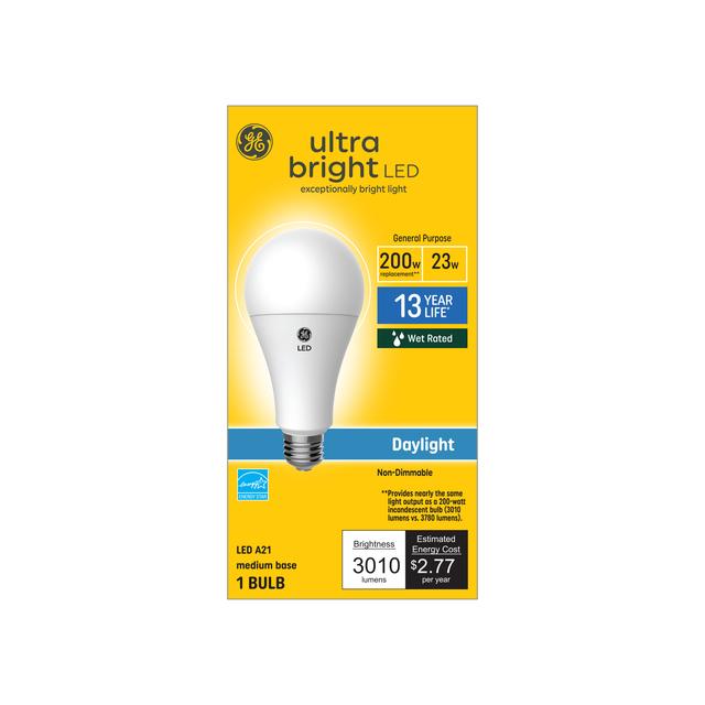 GE Ultra Bright LED 200 Watt Replacement, Daylight, A21 General Purpose ...