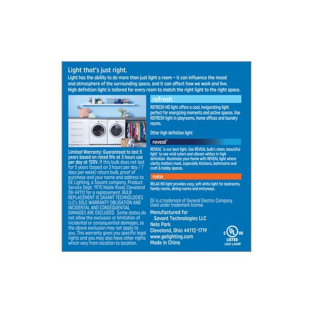 GE Refresh HD LED 60 Watt Replacement, Daylight, A15 Ceiling Fan Bulbs ...