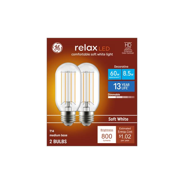 GE Relax HD T14 LED Light Bulbs, LED Tube Lights, 60 Watt Replacement ... GE Relax HD T14 LED Light Bulbs, LED Tube Lights, 60 Watt Replacement ...