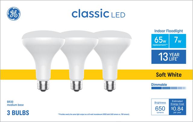 GE Classic LED 65 Watt Replacement, Soft White, BR30 Indoor Floodlight ...