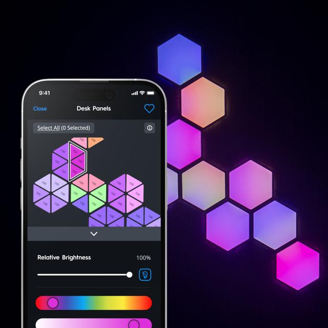 GE CYNC Dynamic Effects Full Color Smart Hexagon Panels, Works with ...