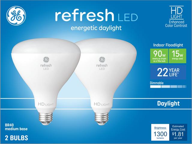 GE Refresh HD LED 90 Watt Replacement, Daylight, BR40 Indoor Floodlight ...