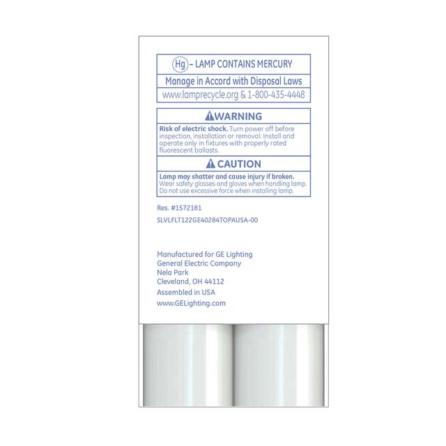 GE Daylight 75 Watt 96 Inch T12 Fa8 Base Fluorescent Tube 2 Pack